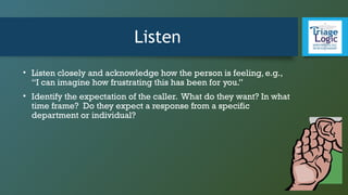 Dealing with the difficult caller | PPT