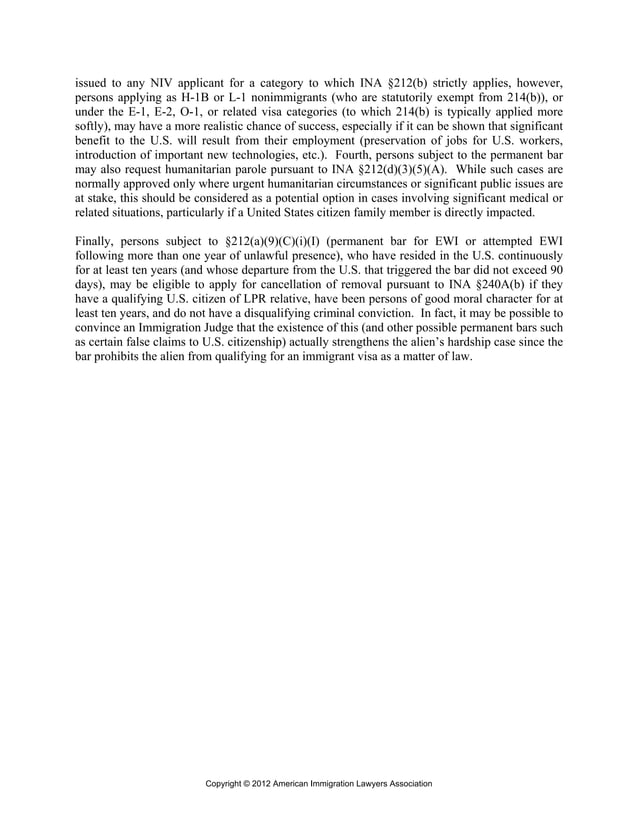 Dealing with the unlawful presence bars in immigration court | PDF