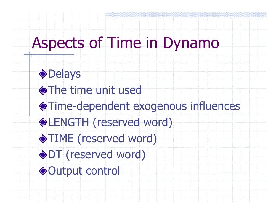 Dealing With Time In System Dynamics Models