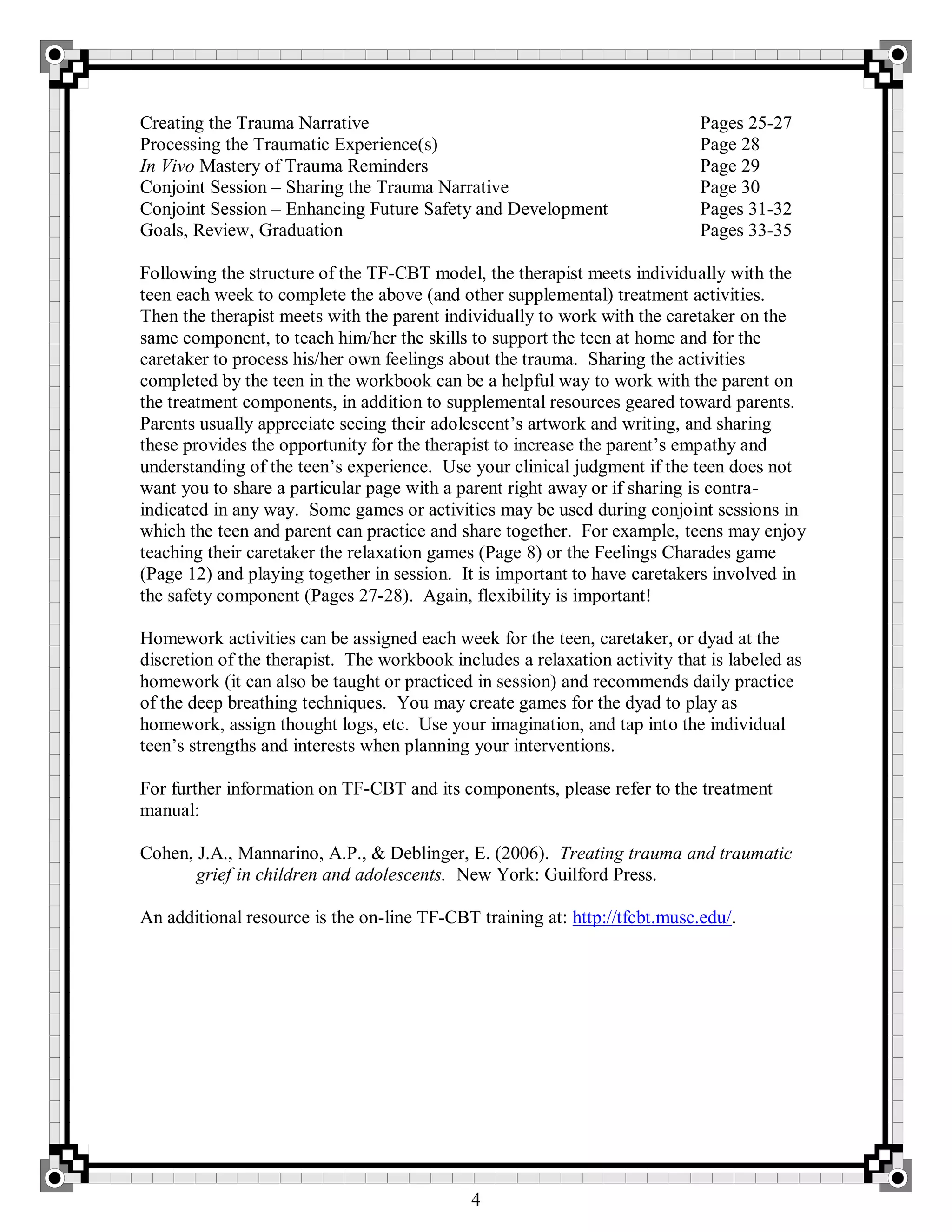 Dealing with trauma a tf-cbt workbook for teens | PDF