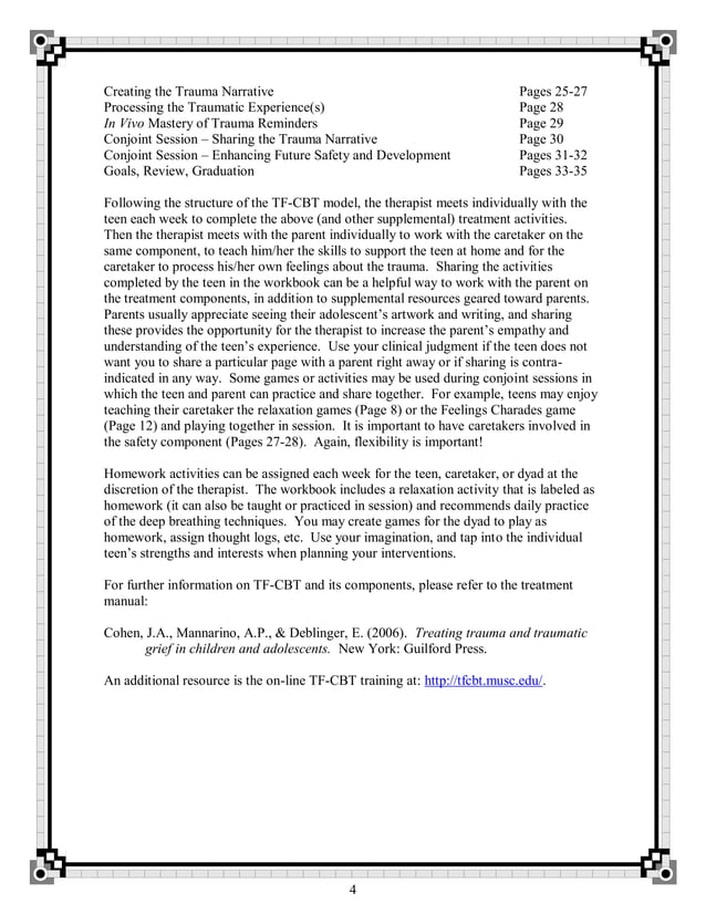 Dealing with trauma a tf-cbt workbook for teens | PDF | Mental Health ...