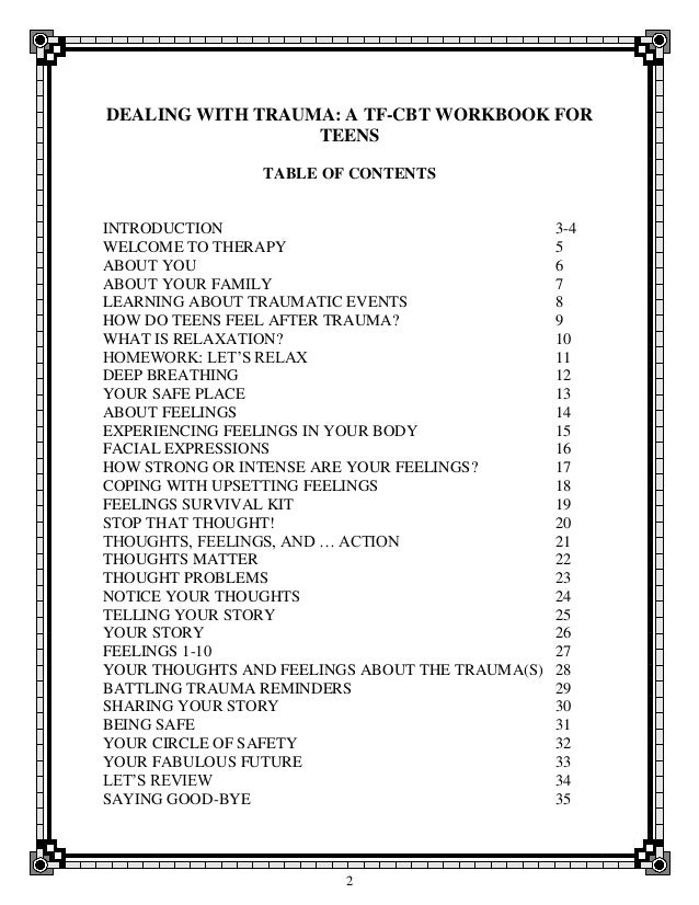 Dealing with trauma a tf-cbt workbook for teens