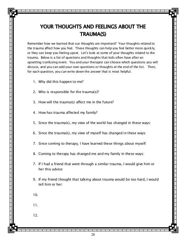 Dealing with trauma a tf-cbt workbook for teens