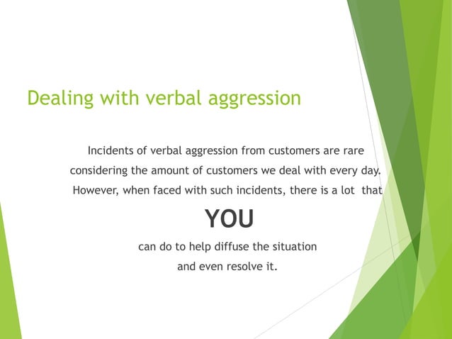Dealing with verbal aggression awkward customers and challenging ...