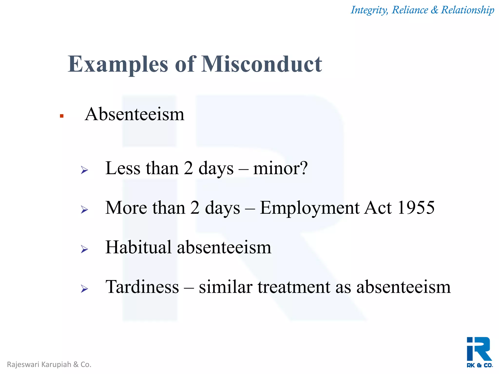 Dealing with Workplace Misconduct | PDF