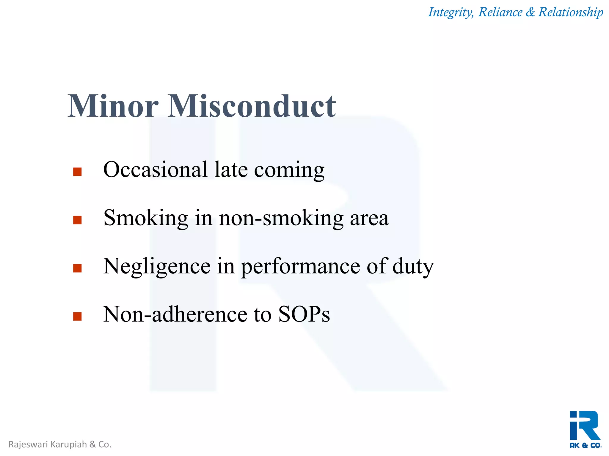 Dealing with Workplace Misconduct | PDF