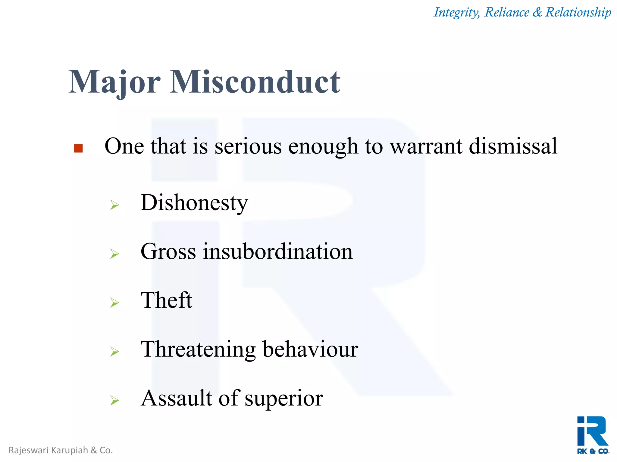 Dealing with Workplace Misconduct | PDF