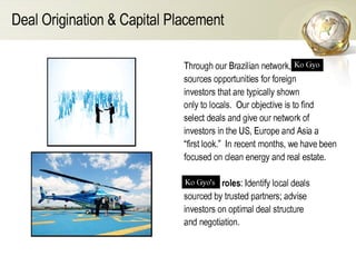 Deal Origination And Capital Placement | PPT