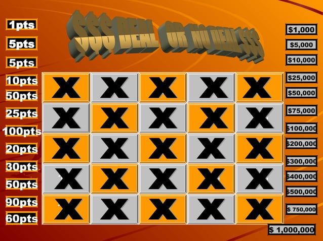 Deal or No Deal INTERACTIVE GAME FUN.ppt