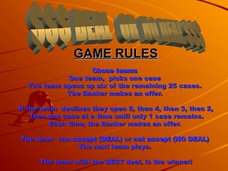 Junior High Scho Deal or No Deal powerpoint | PPT