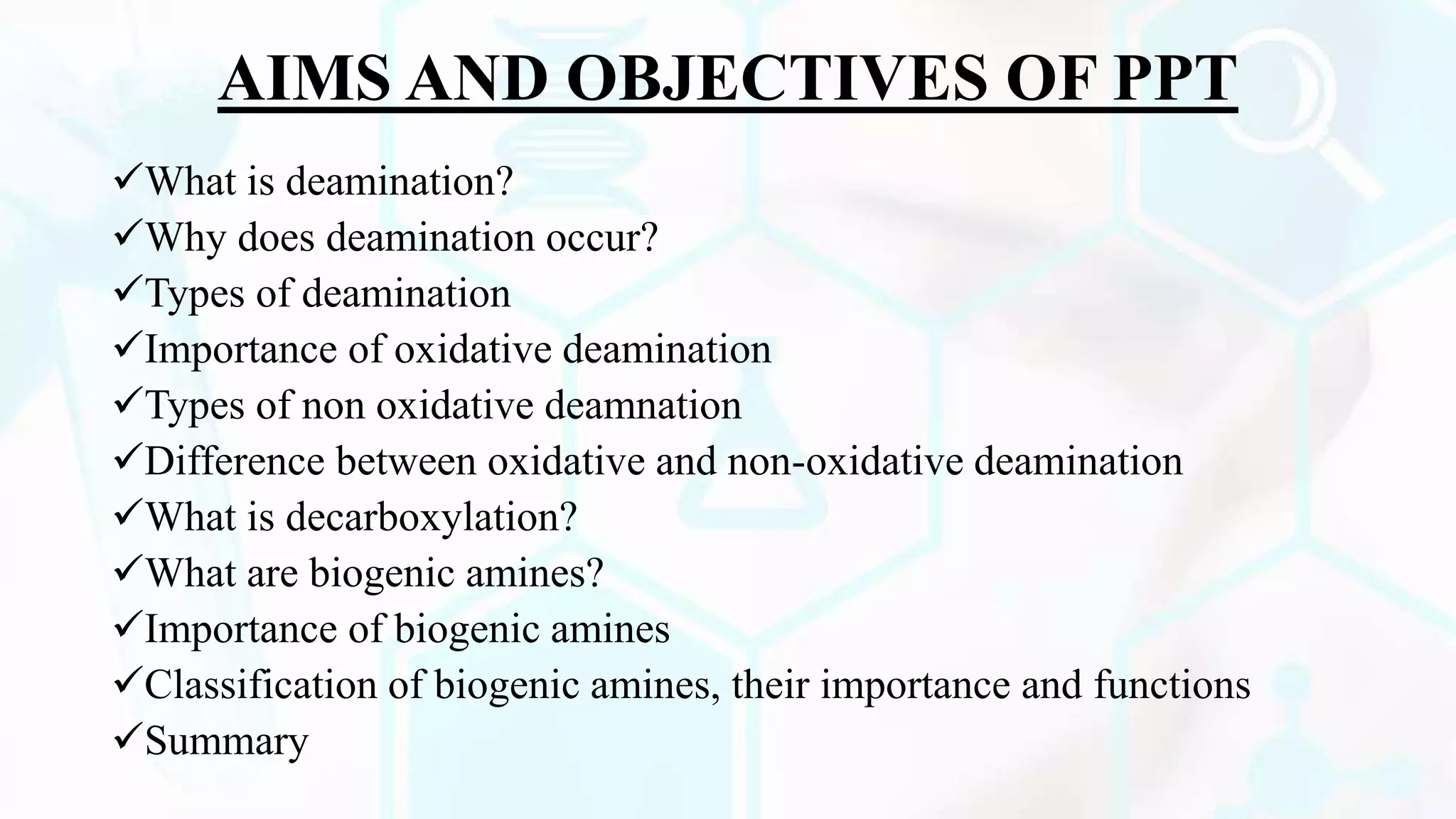 DEAMINATION AND DECARBOXYLATION | PPTX