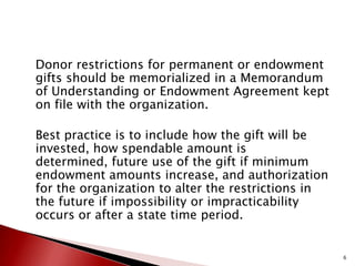 Fiduciary Duties of Charitable Organizations in Accepting and Managing ...