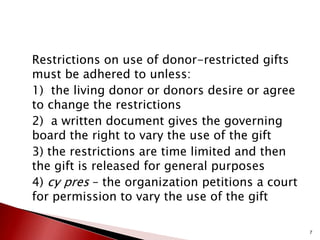 Fiduciary Duties of Charitable Organizations in Accepting and Managing ...