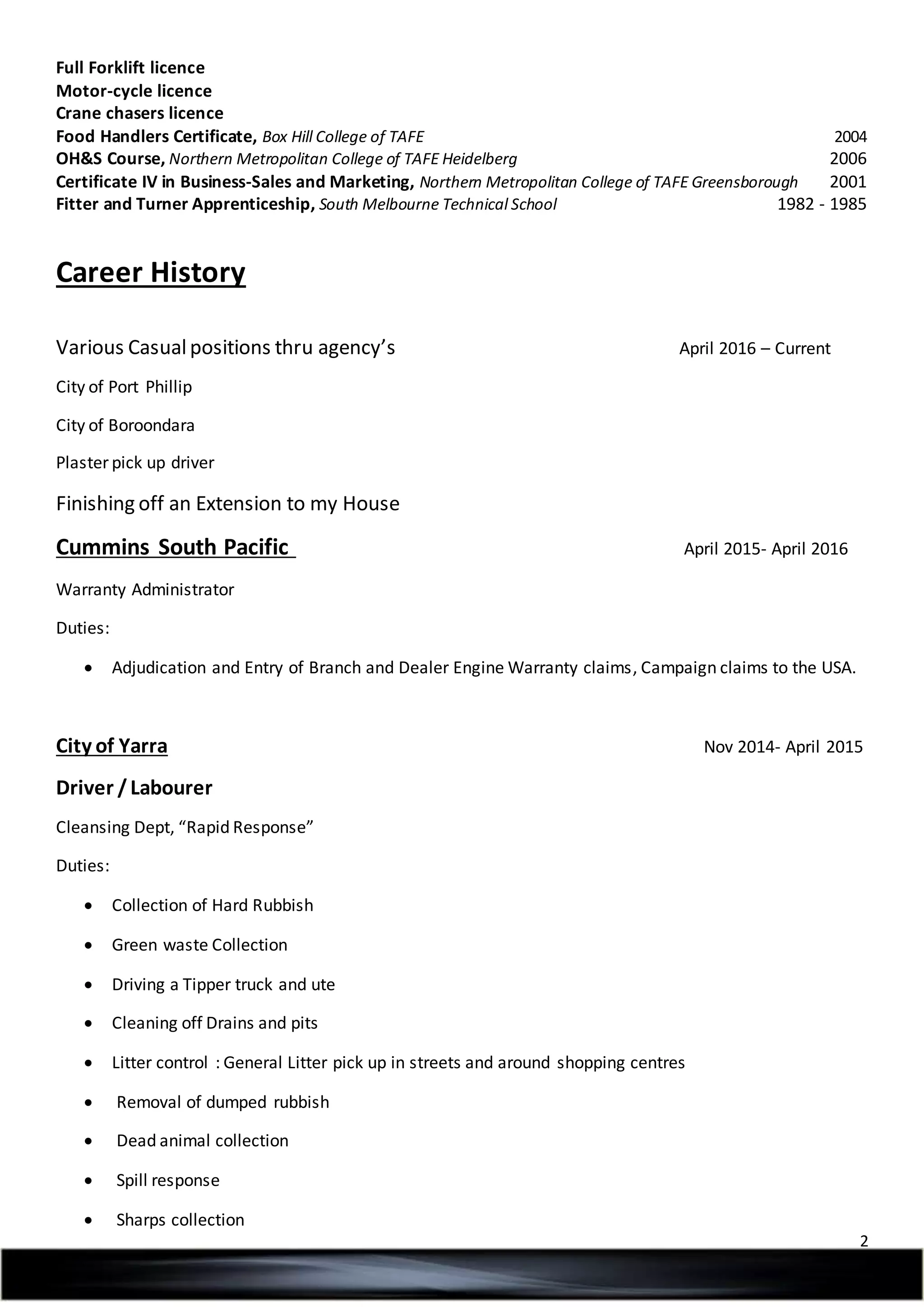 Dean crooks cv.g | DOCX