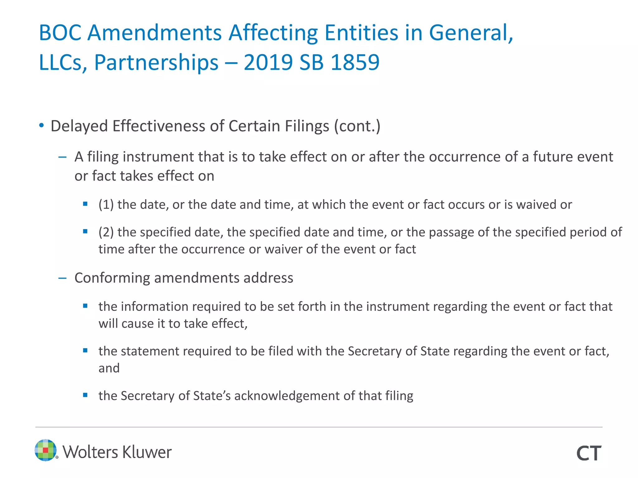 Delaware and Texas Business Entity Law Comparison Overview ...