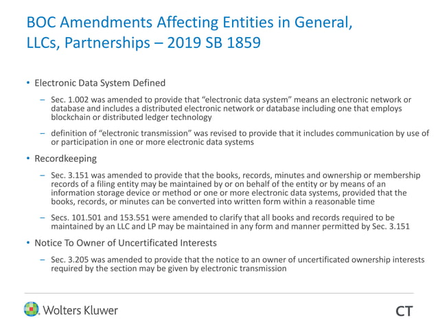 Delaware and Texas Business Entity Law Comparison Overview ...