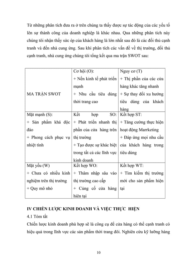 Đề án lập kế hoạch kinh doanh CỬA HÀNG THỜI TRANG COUPLE FASHION - TRƯỜNG TOPICA | DOC