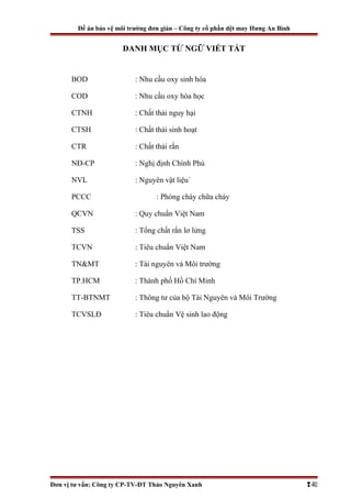 De an moi truong cty det may | DOC