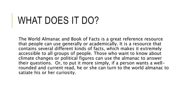 World Almanac and Book of Facts Ready Reference Guide | PPT | Free Download