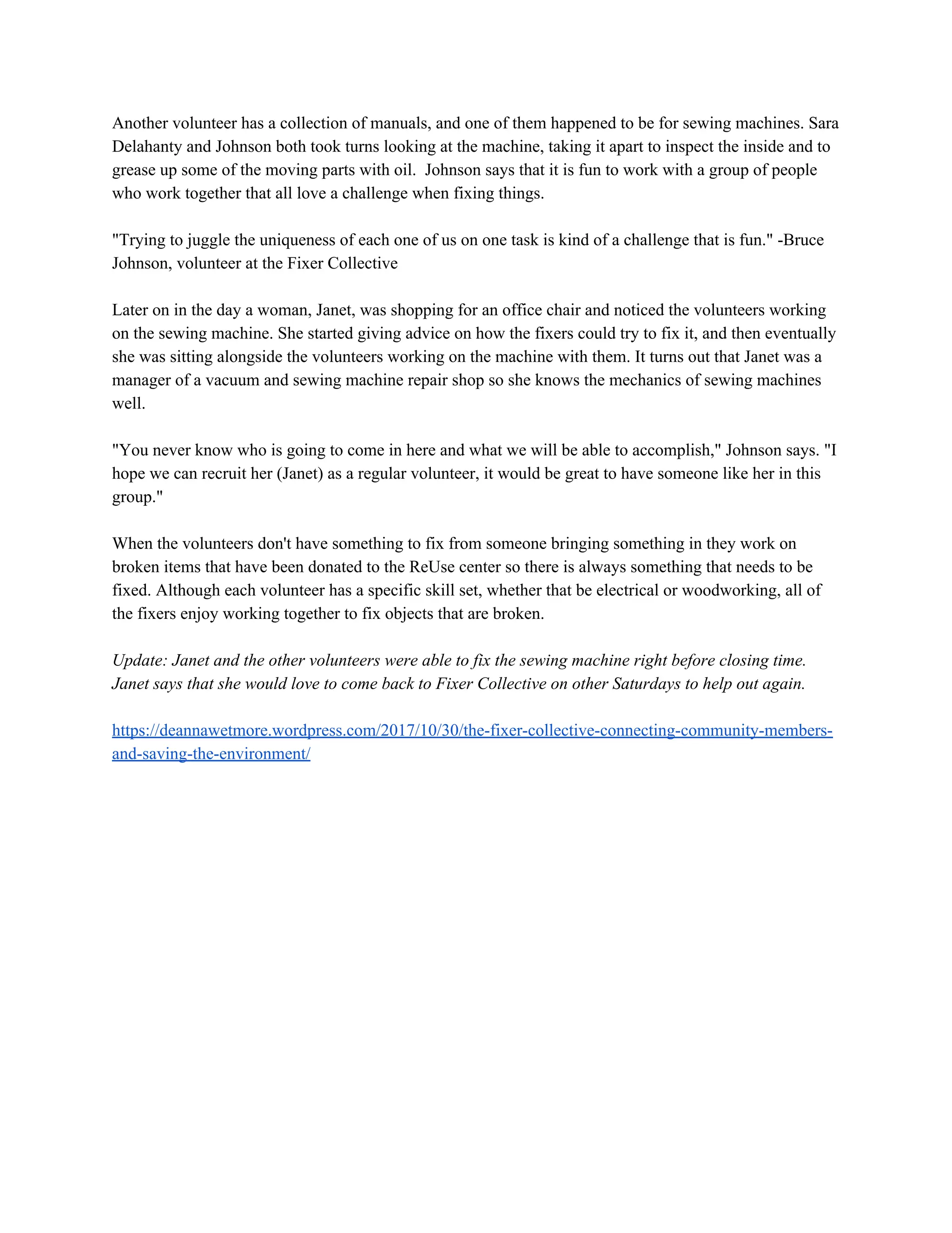 Deanna Wetmore writing samples | PDF