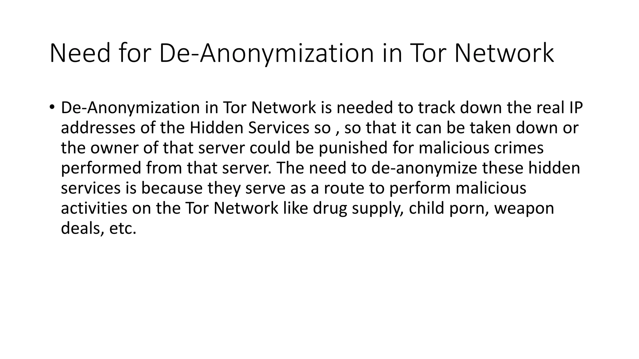 De anonymization in tor | PPTX