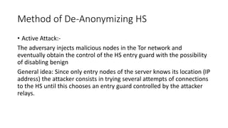 De anonymization in tor | PPTX | Information and Network Security | Computing