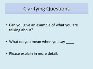 Dean R Berry Communication Skills Summarizing, Clarifying, and ...