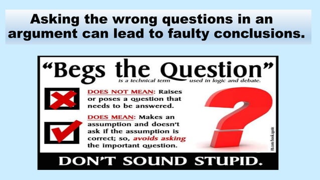 Dean r berry fallacy begging the question | PPTX