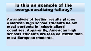 Dean r berry fallacy overgeneralizing | PPTX | Educational Assessment ...