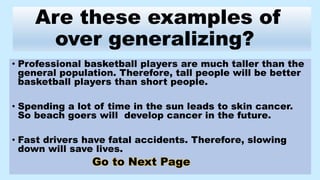 Dean r berry fallacy overgeneralizing | PPTX | Educational Assessment ...