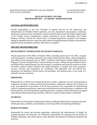 Dean_Student_Affairs JOB DESCRIPTIONS OF WORK | PDF