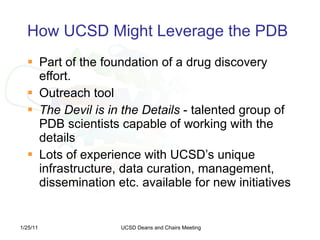 UCSD Deans and Chairs Presentation - PDB & Drug Discovery | PPT