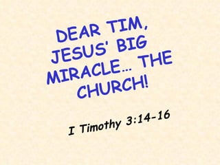 Dear tim-jesus-miracle-group | PPT