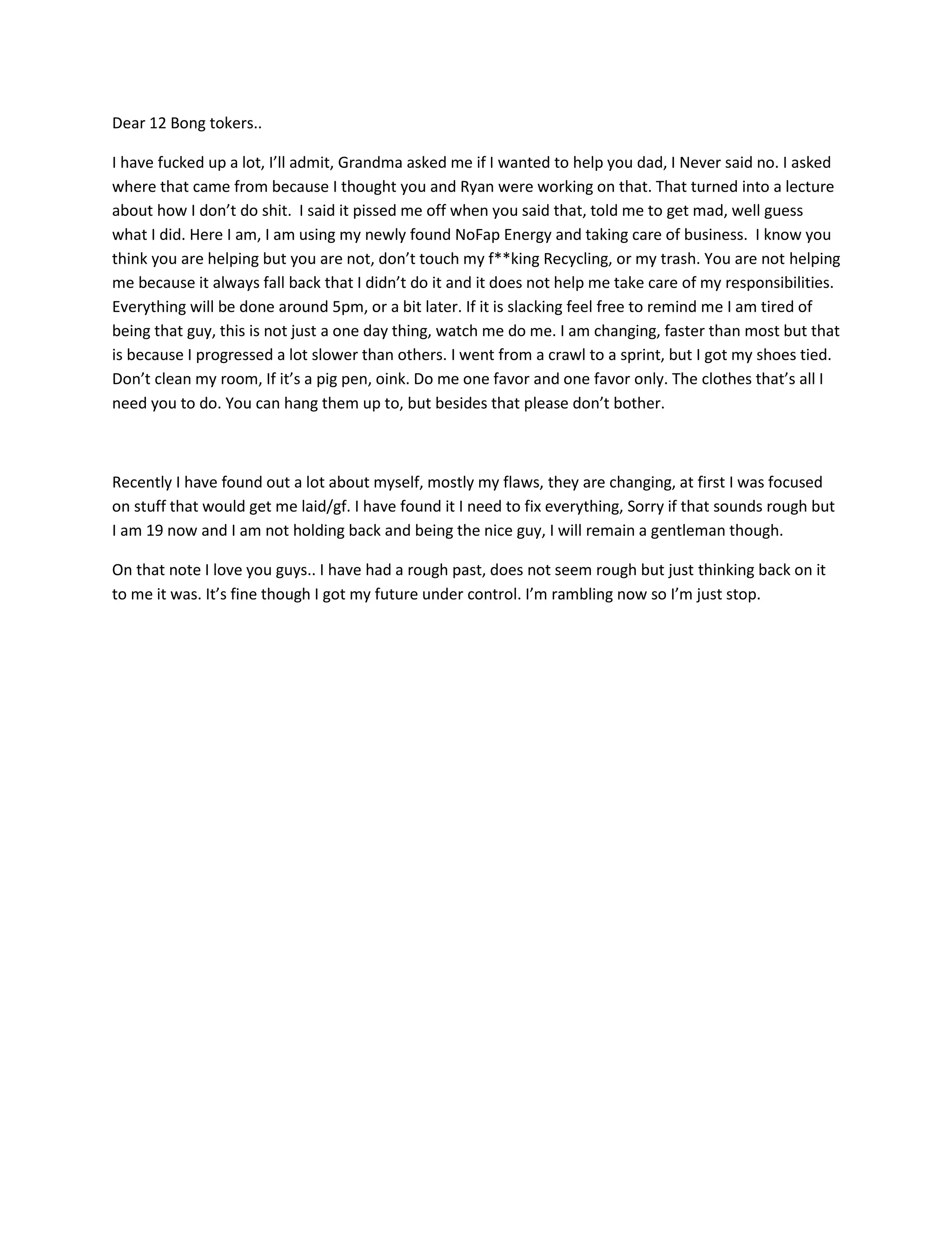 Dear 12 bong tokers | DOCX