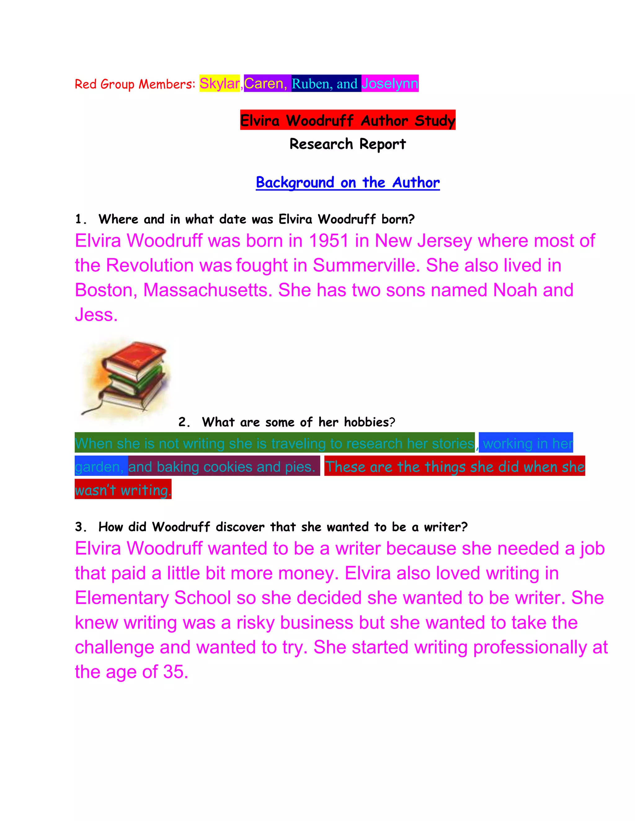 Dear austin author study red group | DOCX