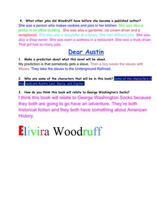 Dear austin author study red group | DOCX