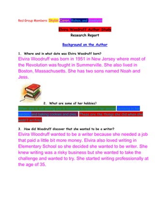 Dear austin author study red group | PDF