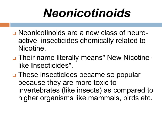 NEONICOTINOIDS & ITS EFFECT ON HONEY BEES | PPT | Agriculture | Industries