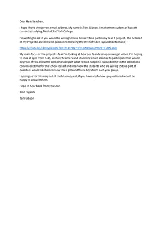 Dear head teacher | DOCX
