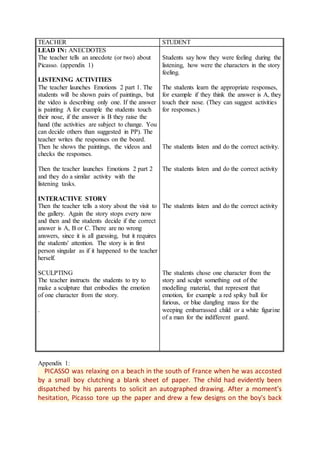 Dear lesson plan feelings 2 | DOCX