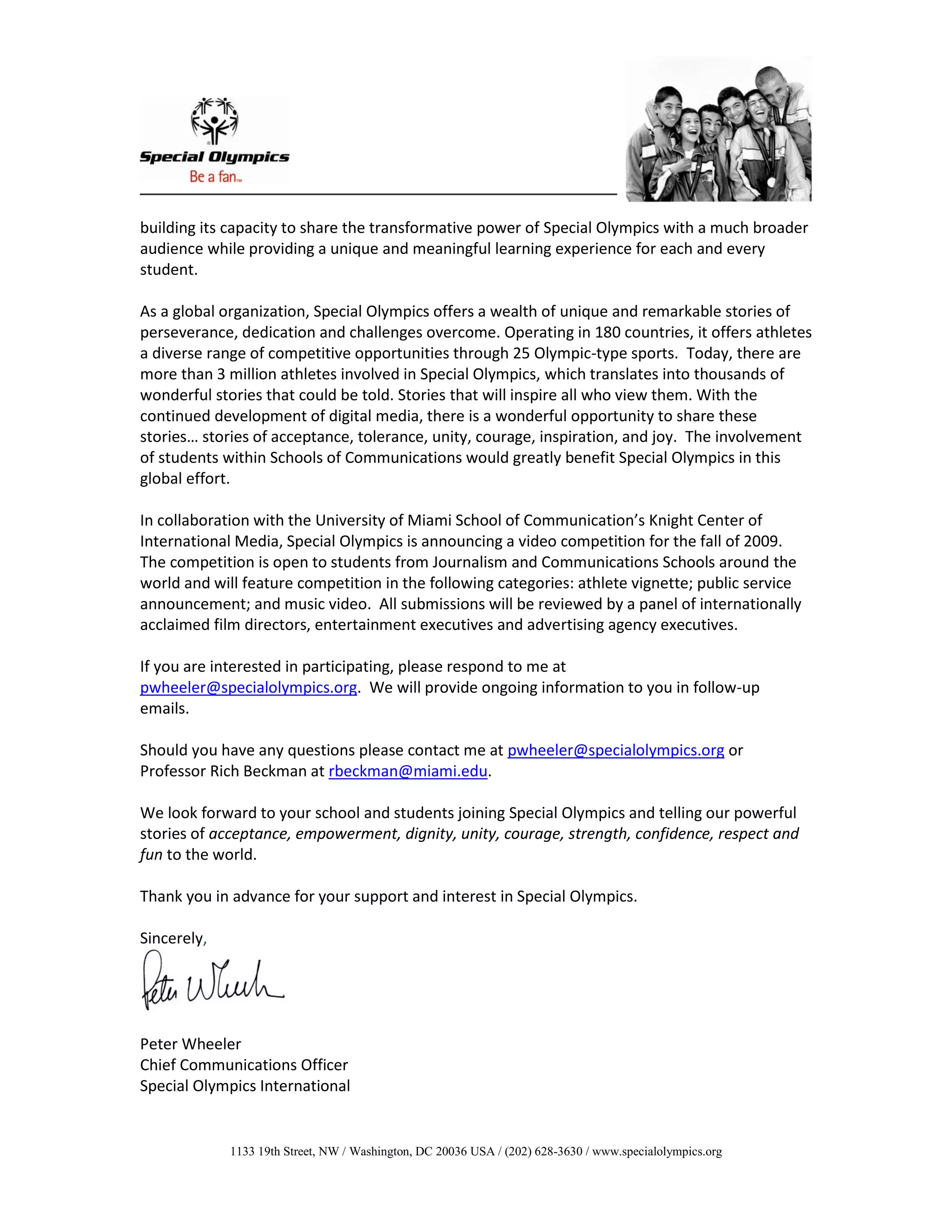 Video Contest Letter June 09 | PDF