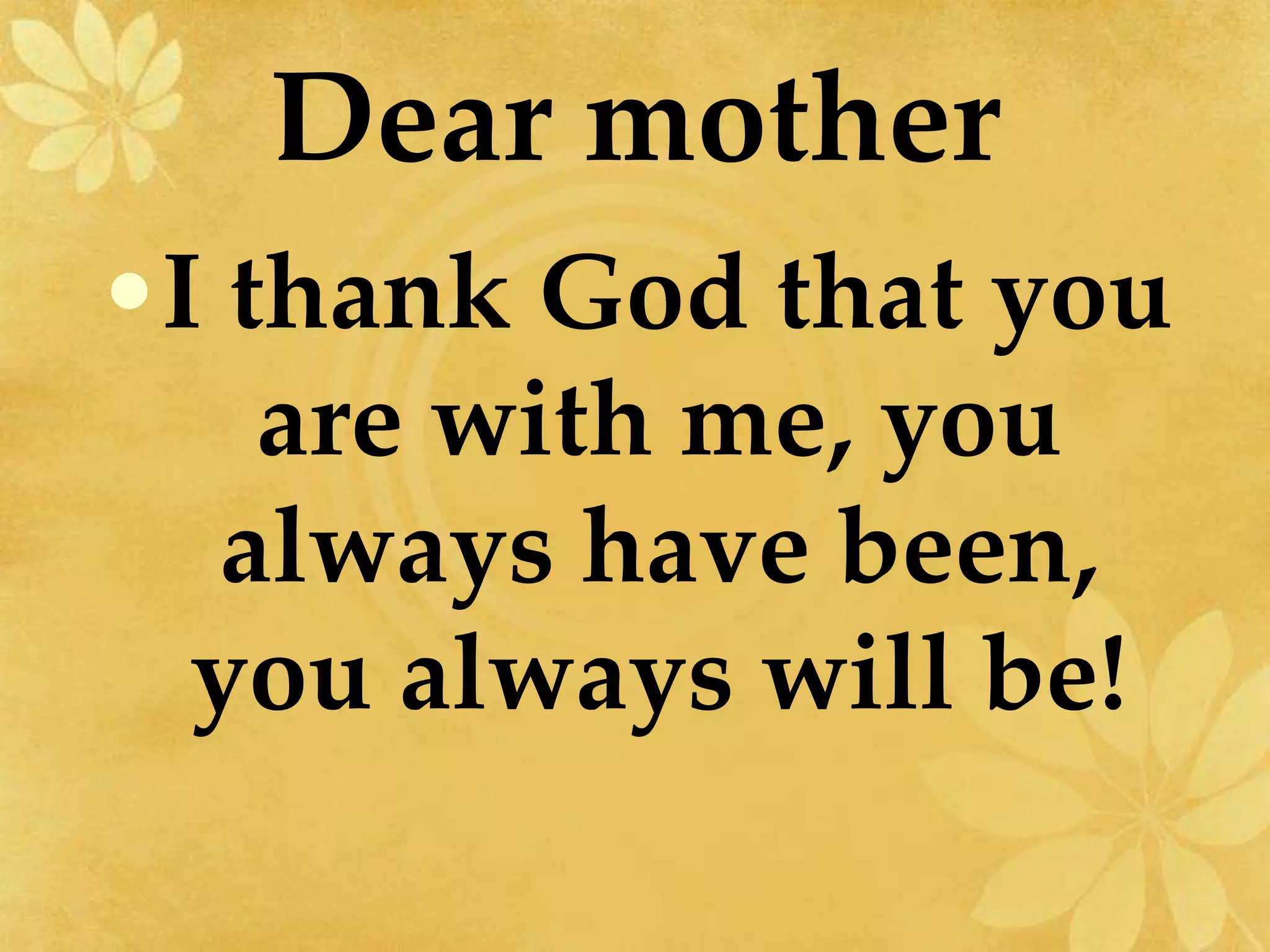 Dear mother | PPT