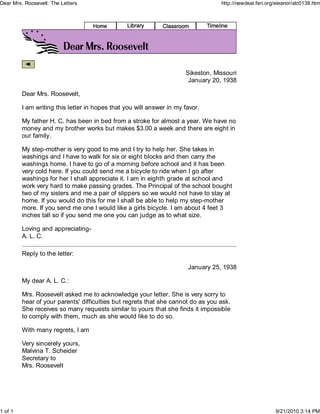 Dear Mrs. Roosevelt | PDF