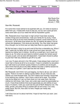 Dear Mrs. Roosevelt | PDF