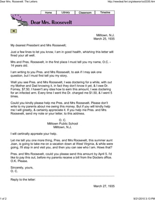 Dear Mrs. Roosevelt | PDF