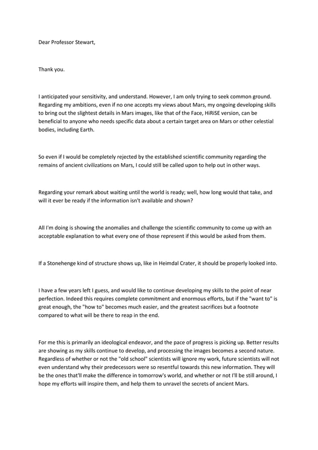 Dear Professor Stewart | PDF