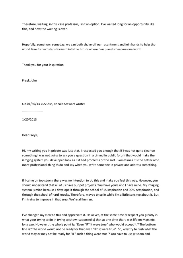 Dear Professor Stewart | PDF