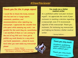 Dear Reviewer: Notes of appreciation from authors to peer reviewers | PPT
