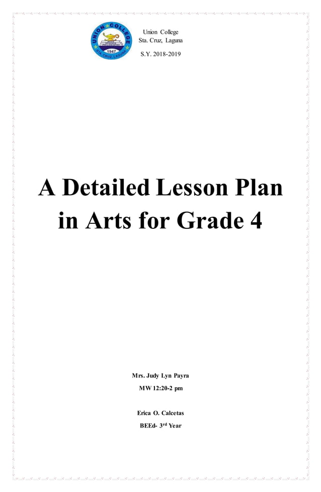 Deatailed Lesson Plan in Arts Color Harmony | DOCX