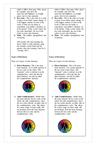 Deatailed Lesson Plan in Arts Color Harmony | DOCX